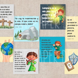 Kids Bible Verse SPANISH | Memory Verse Cards | Illustrated Scripture ...