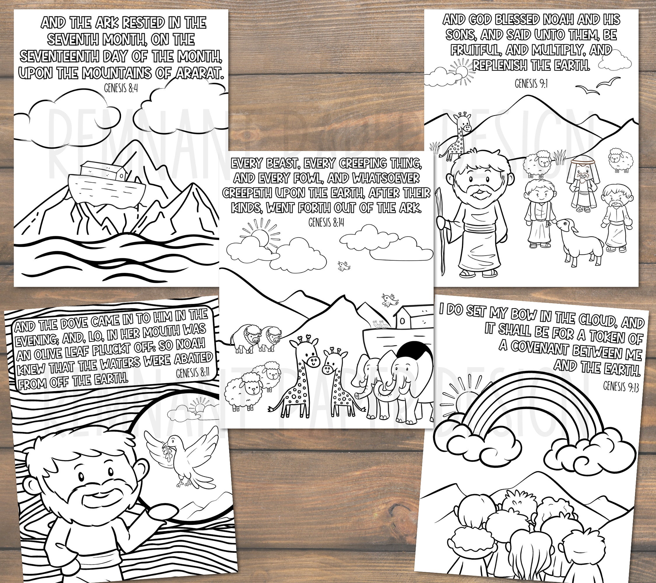 Noah's Ark Coloring Pages KJV | Genesis Bible Lesson | Scripture Study ...