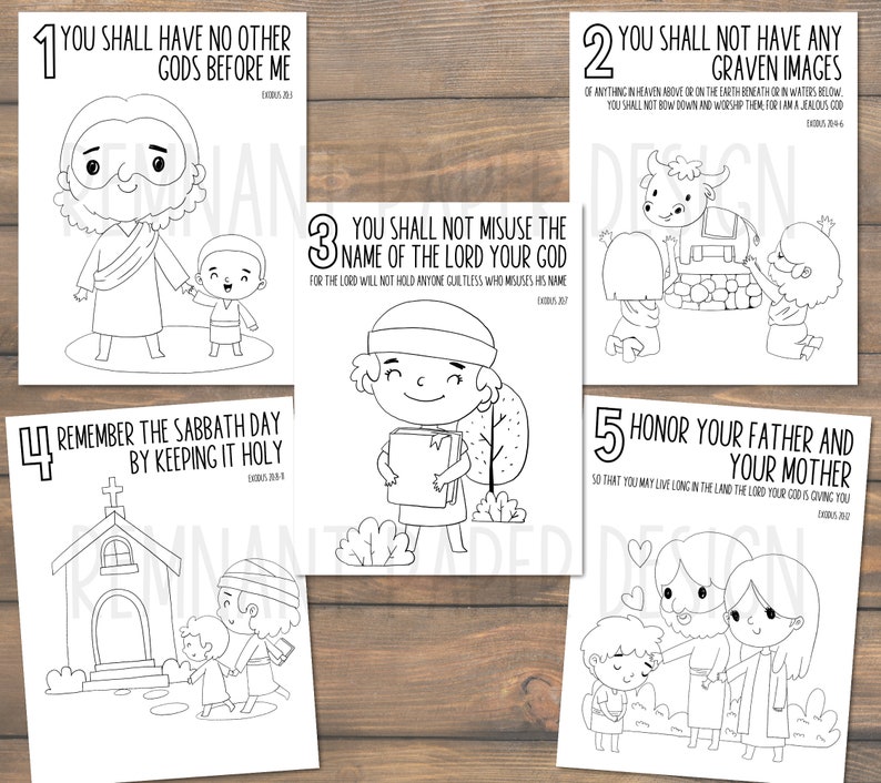 10 Commandments Preschool Coloring Pages | Sunday School Activity ...
