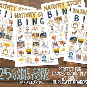 Christmas Bingo Cards With Nativity | Nativity Bingo Game | Bible ...