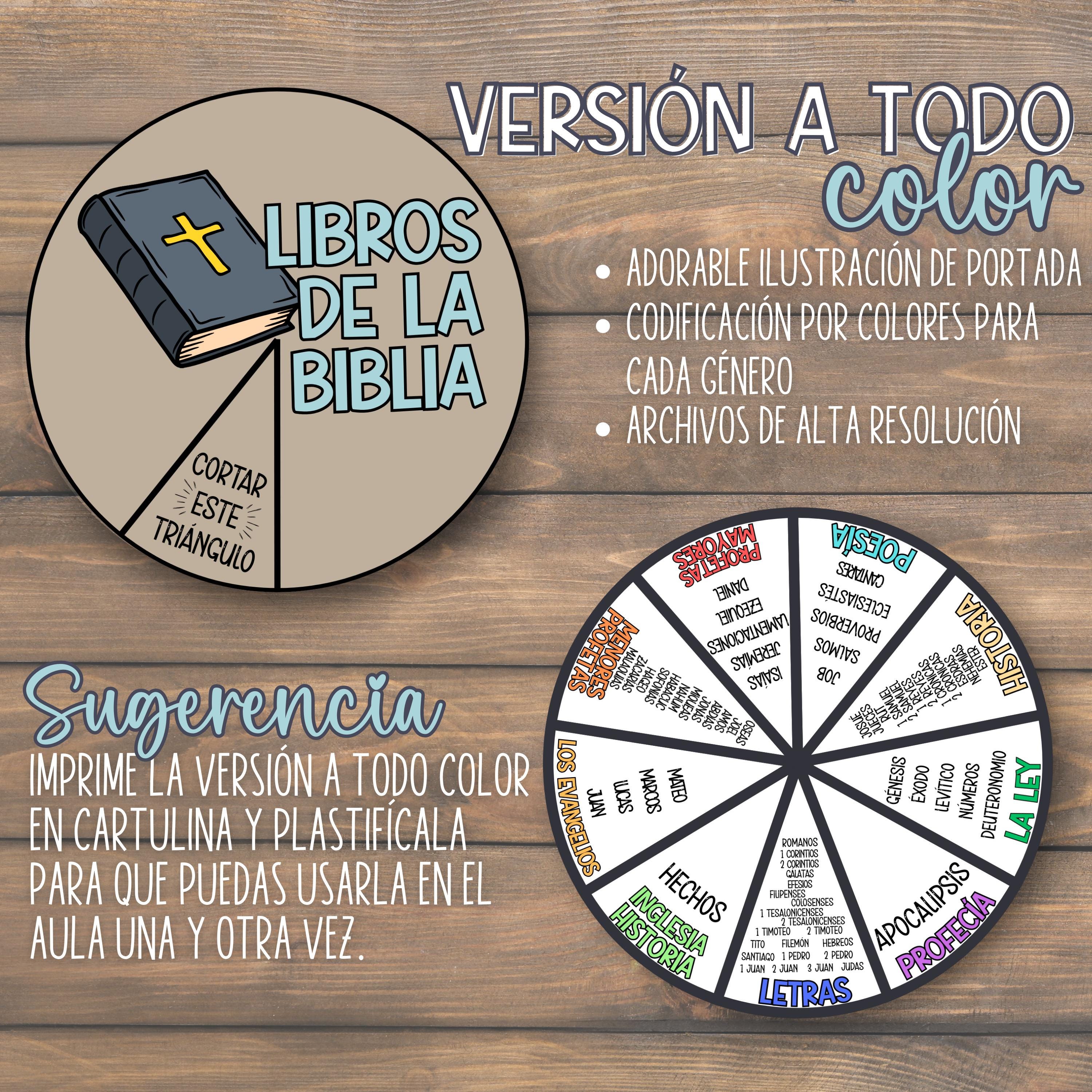 Books of the Bible Color Wheel SPANISH | Rueda Para Colorear Los Libros ...