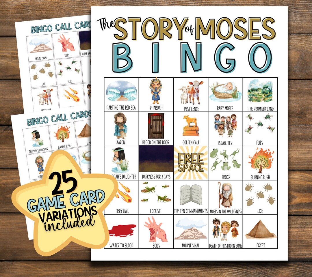 Bible Bingo for Preschool Youth | the Story of Moses | Sunday School ...