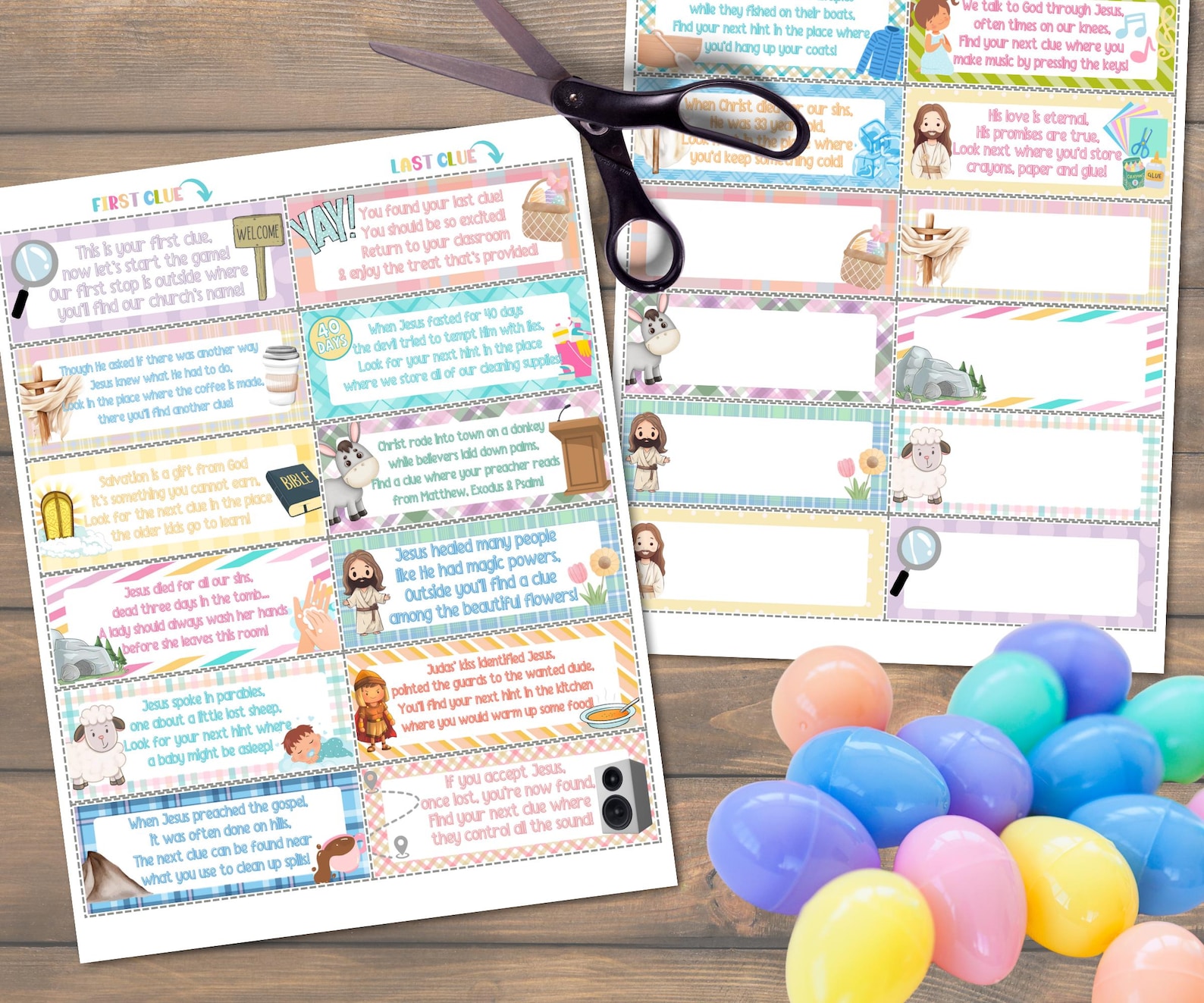 Easter Scavenger Hunt Church | Egg Hunt Clues | Resurrection Sunday ...