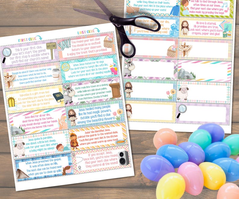 Easter Scavenger Hunt Church | Egg Hunt Clues | Resurrection Sunday ...