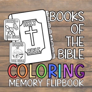 Books of the Bible Printable Coloring Memory Flipbook | Sunday School ...