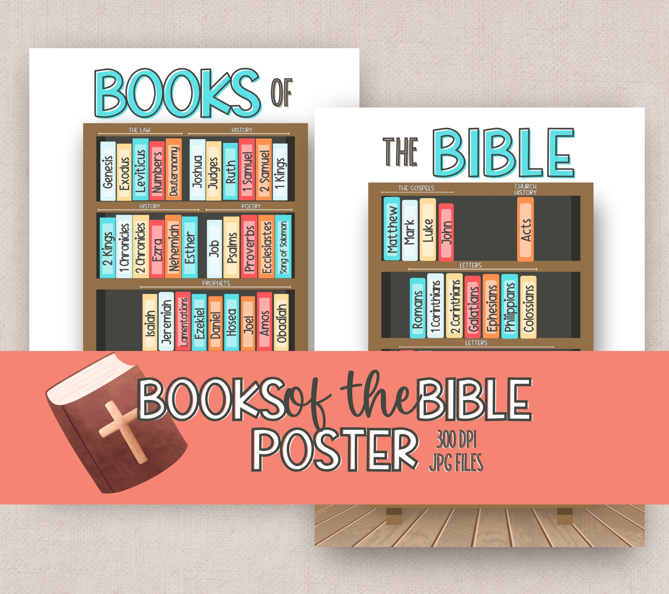 Books of the Bible Poster Instant Download Sunday School Homeschool ...