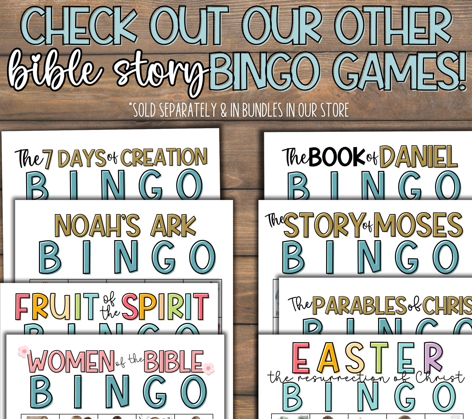 Bible Bingo Bundle Printable – Old Testament 5 Bible Games for Kids ...
