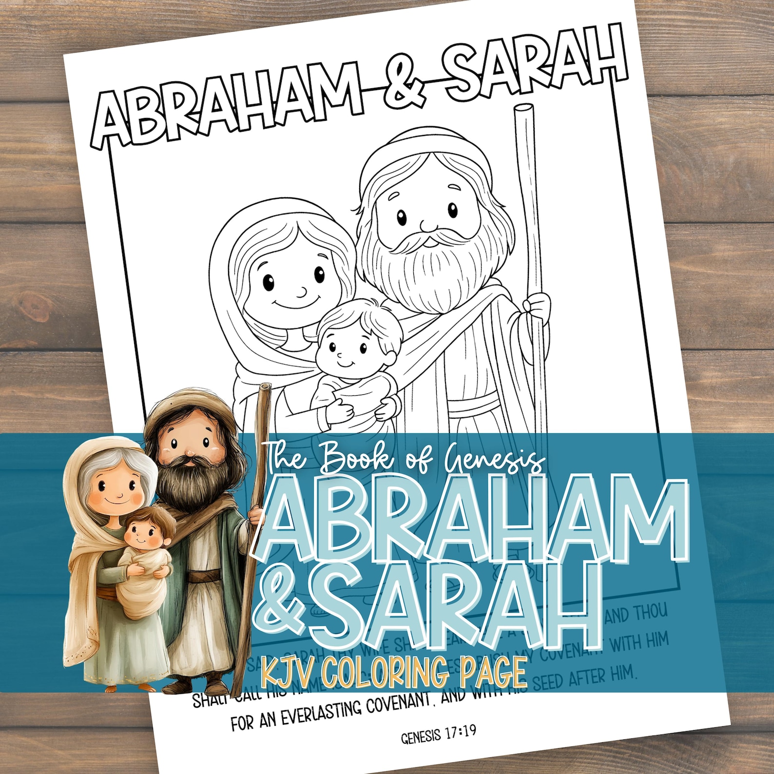 Abraham and Sarah Coloring Page | Bible Scripture Lesson Activity ...
