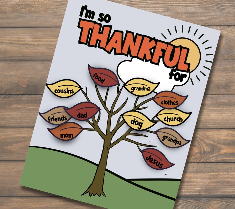 Thankful Tree Craft Fall | Coloring Page | Preschool Activity ...