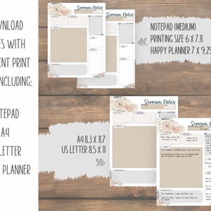 Sermon Notes for Happy Planner | Church Meeting Notes | Beginner Bible ...