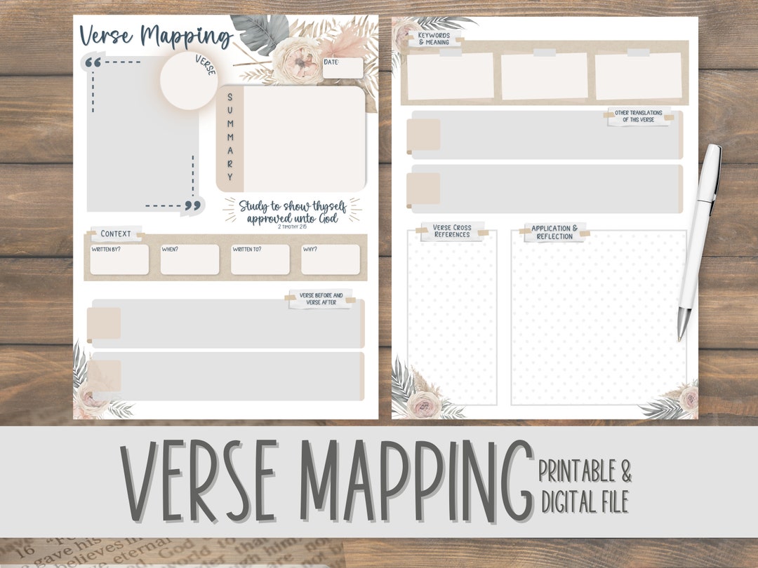Bible Verse Mapping Printable PDF | INSTANT DOWNLOAD | Bible Study ...