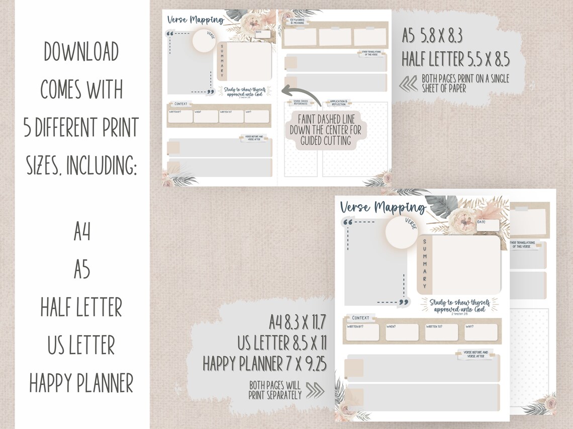 Bible Verse Mapping Printable PDF INSTANT DOWNLOAD Bible Study ...
