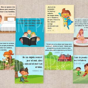 Kids Bible Verse SPANISH | Memory Verse Cards | Illustrated Scripture ...