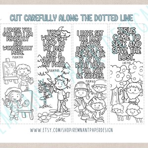 Bible Verse Coloring Bookmarks for Kids | Set of 8 | Instant Download ...
