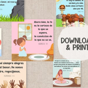 Kids Bible Verse SPANISH | Memory Verse Cards | Illustrated Scripture ...