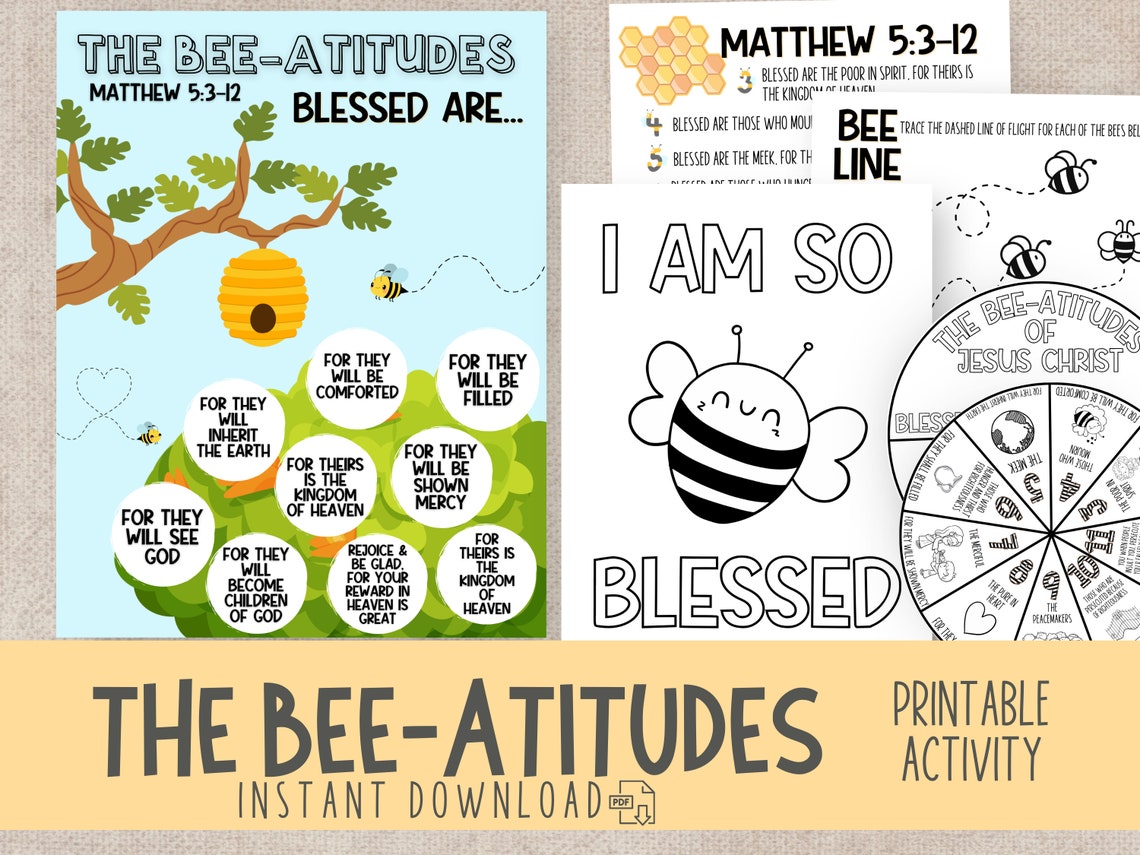 Beatitudes Bible Study Lesson for Kids INSTANT DOWNLOAD - Etsy