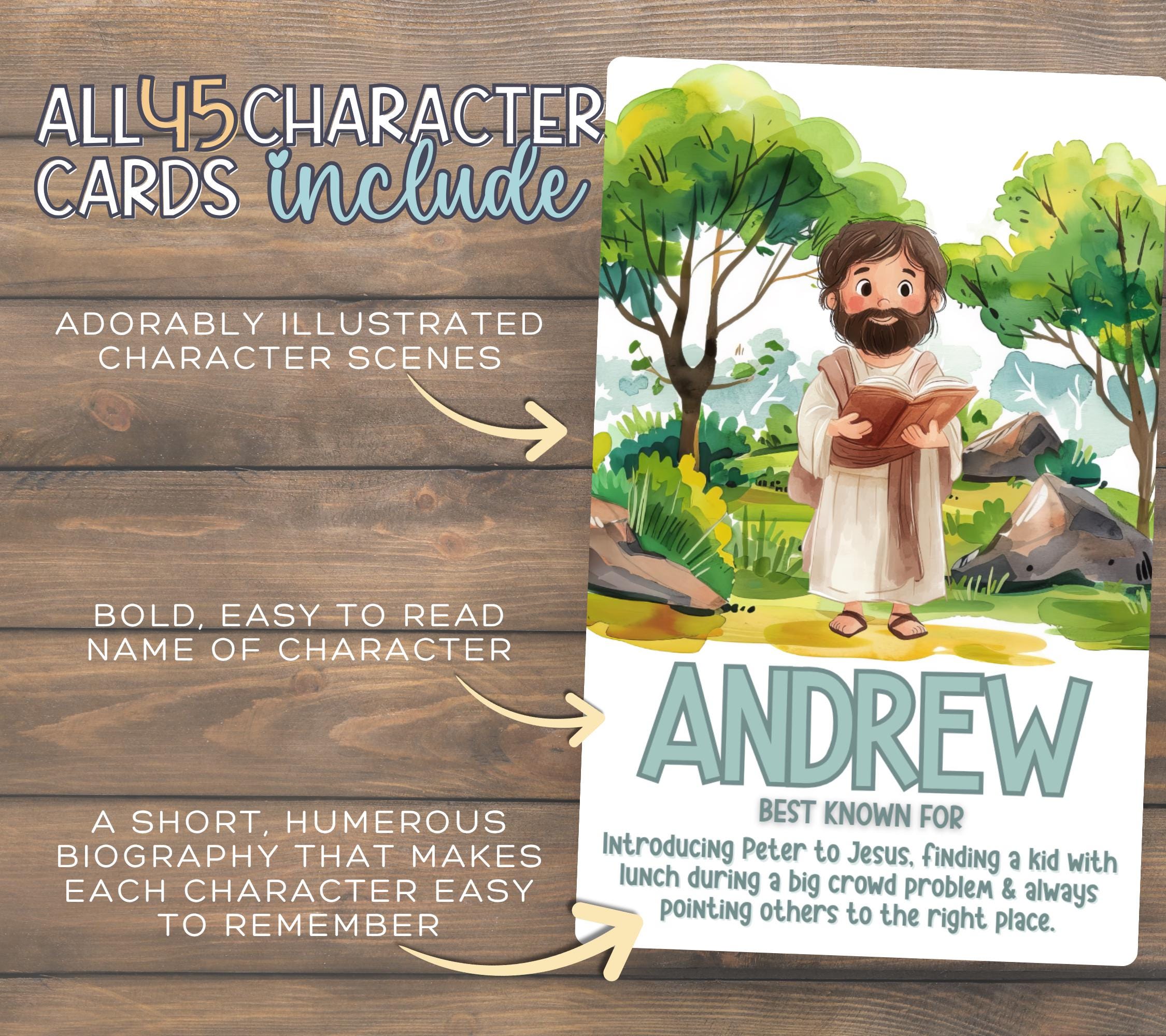 Bible Character Flash Cards for Kids New Testament | Printable ...