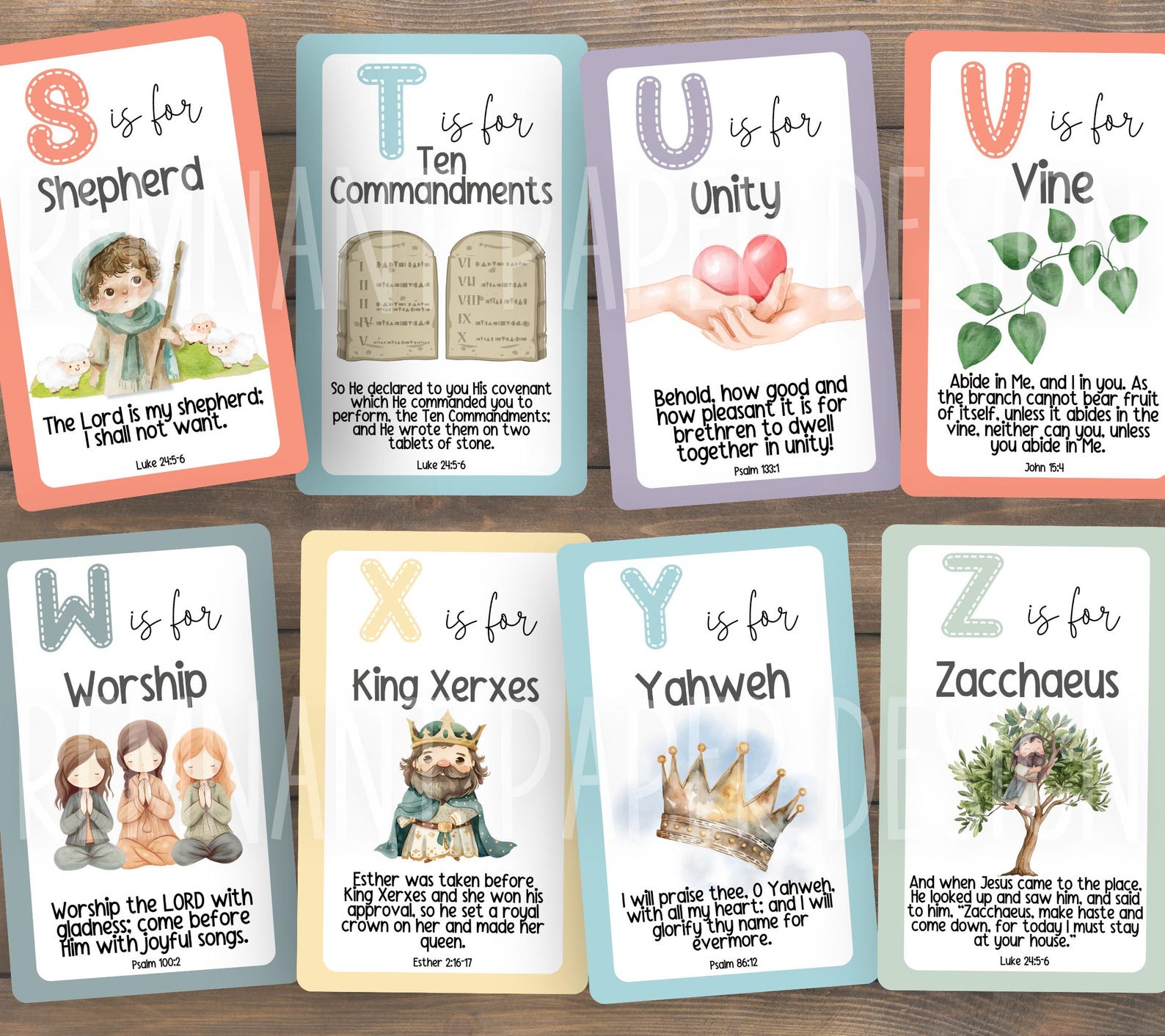 ABC Bible Flashcards Preschool | Children's Bible Study | Scripture ...