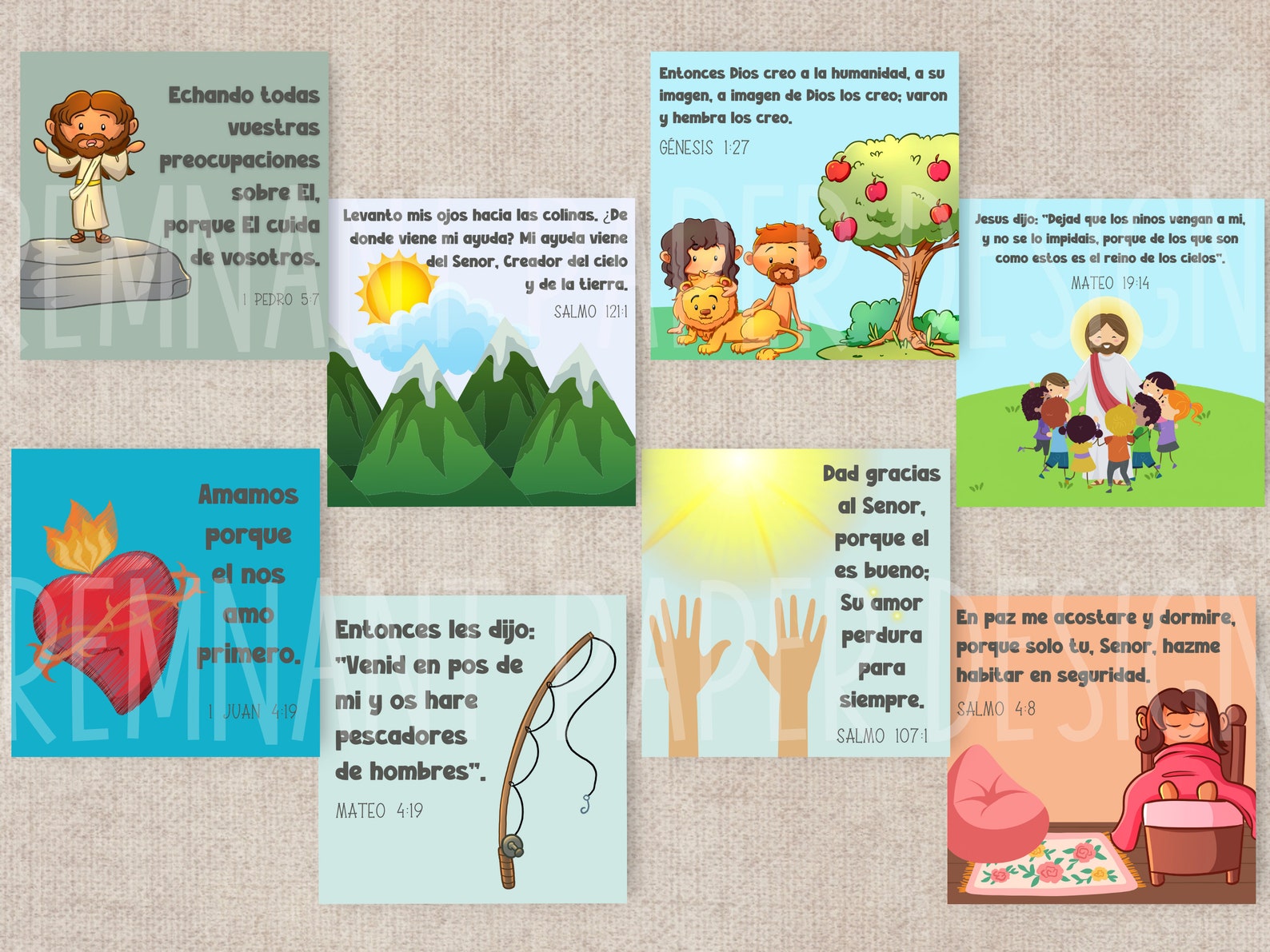 Kids Bible Verse SPANISH | Memory Verse Cards | Illustrated Scripture ...
