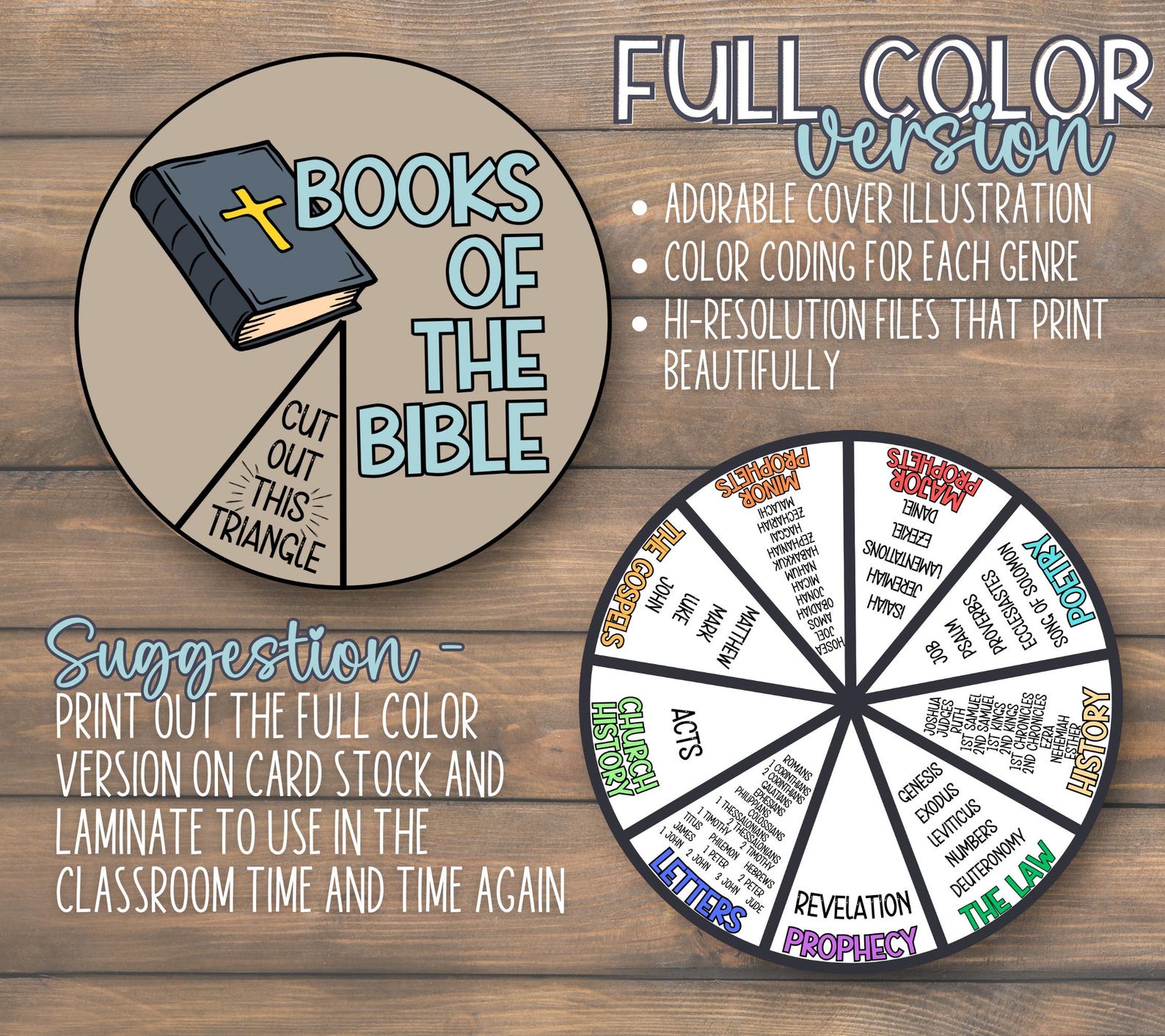 Books of the Bible Spinner Color Wheel | Sunday School Craft | Hands on ...
