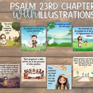 Psalm 23 Activity Memory Verse Cards for Kids | Sunday School Lesson ...