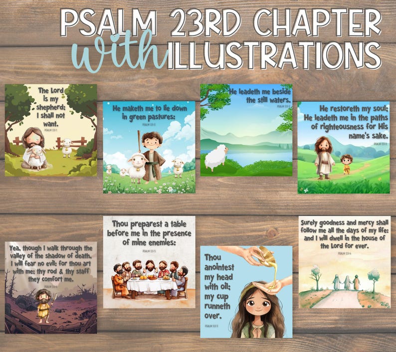 Psalm 23 Activity Memory Verse Cards for Kids | Sunday School Lesson ...
