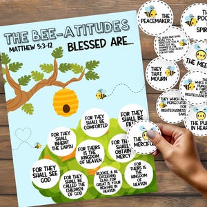 Kids Bible Lesson on Beatitudes KJV | Printable Craft Activity Coloring ...