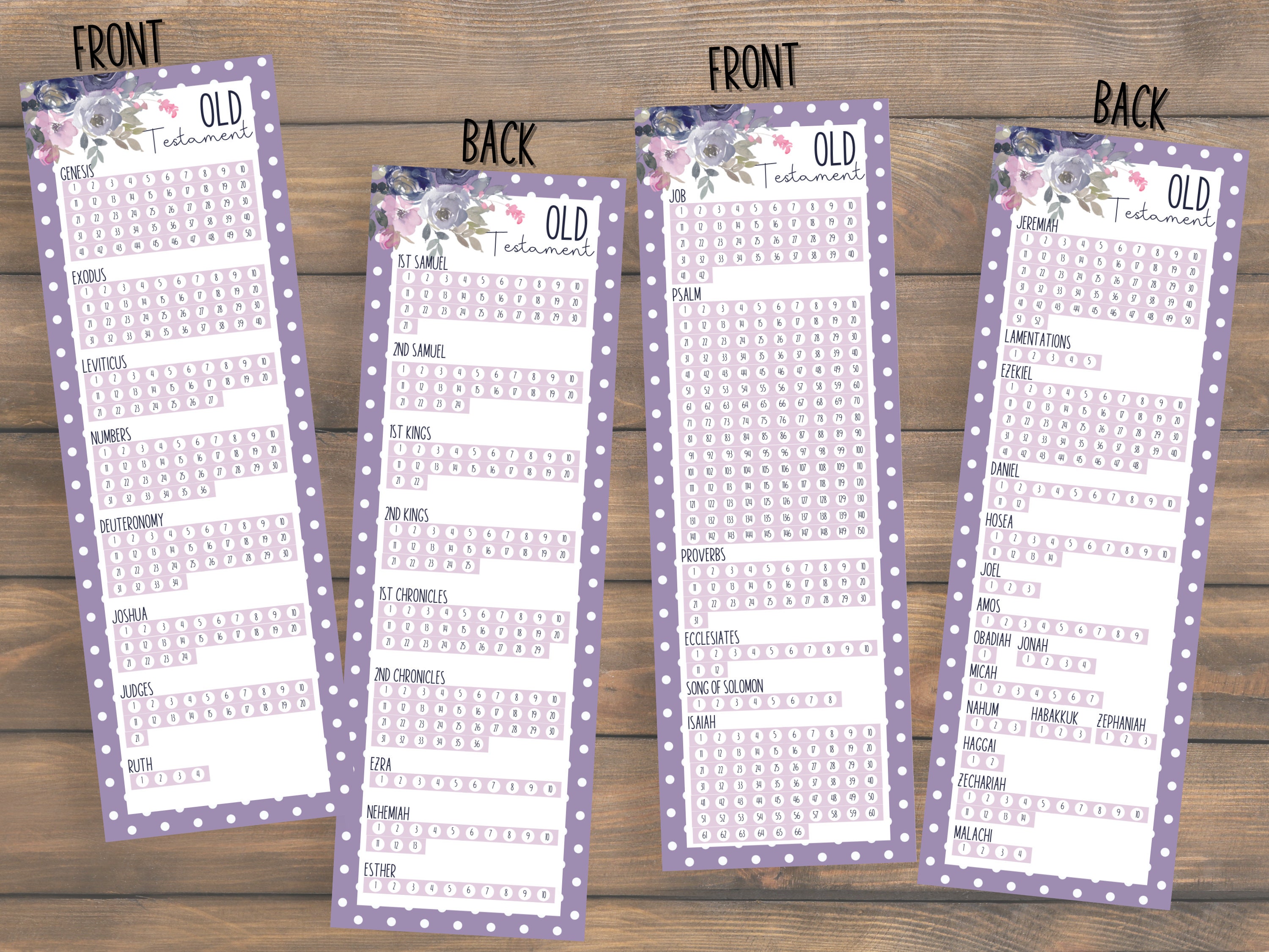 Printable Bible Tracker Bookmarks Purple | Chapter Checklist | Bible ...