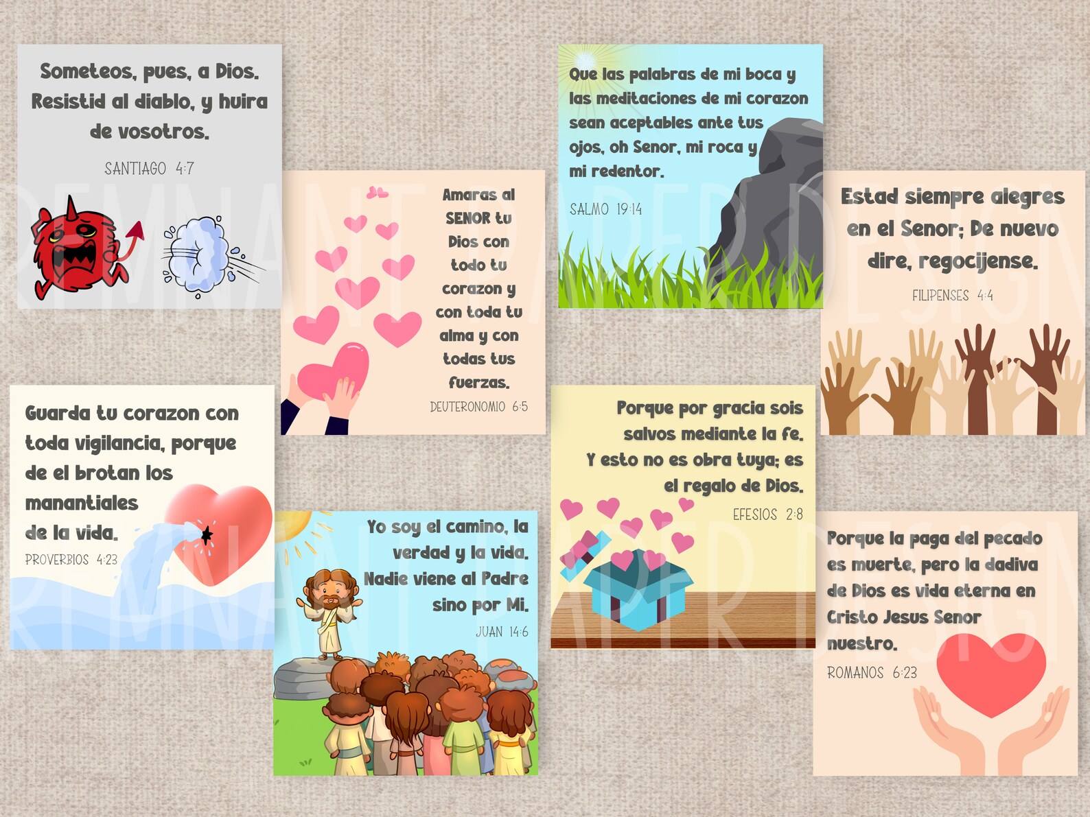 Kids Bible Verse SPANISH | Memory Verse Cards | Illustrated Scripture ...