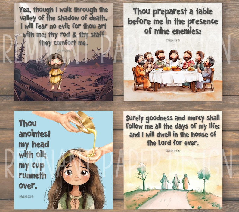 Psalm 23 Activity Memory Verse Cards for Kids | Sunday School Lesson ...