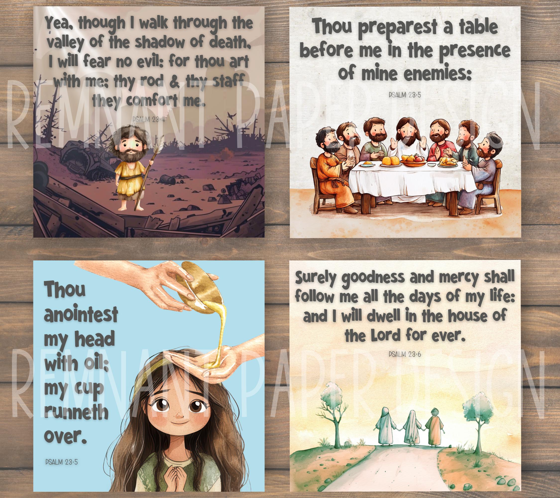Psalm 23 Activity Memory Verse Cards for Kids | Sunday School Lesson ...