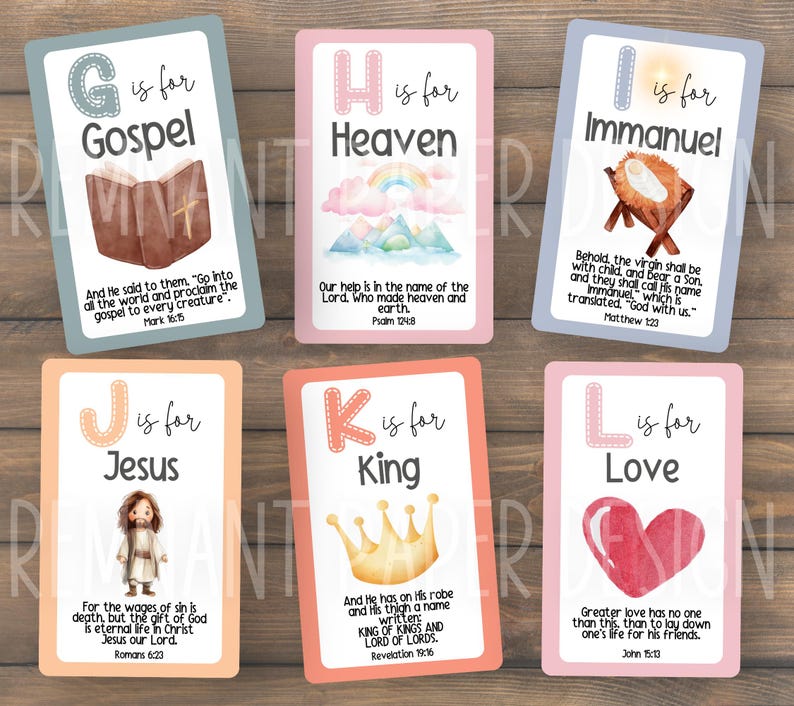 ABC Bible Flashcards Preschool | Children's Bible Study | Scripture ...