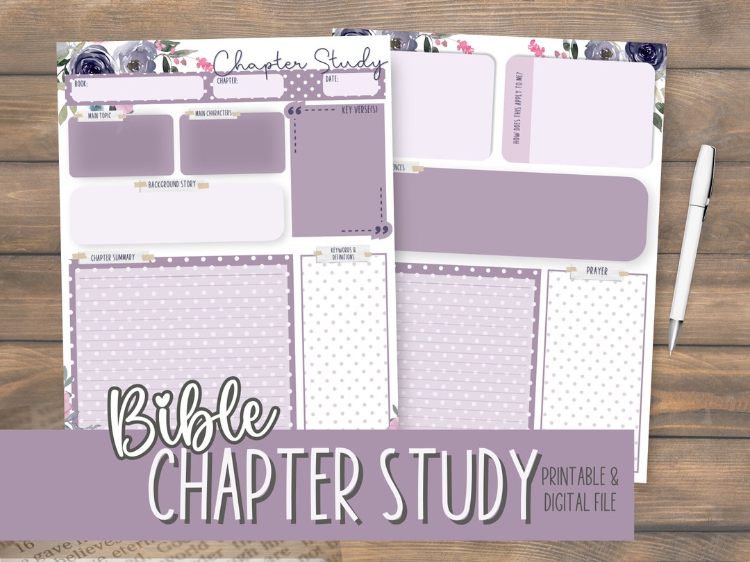 Bible Chapter Mapping PURPLE | Summary Printable Template | Beginner ...