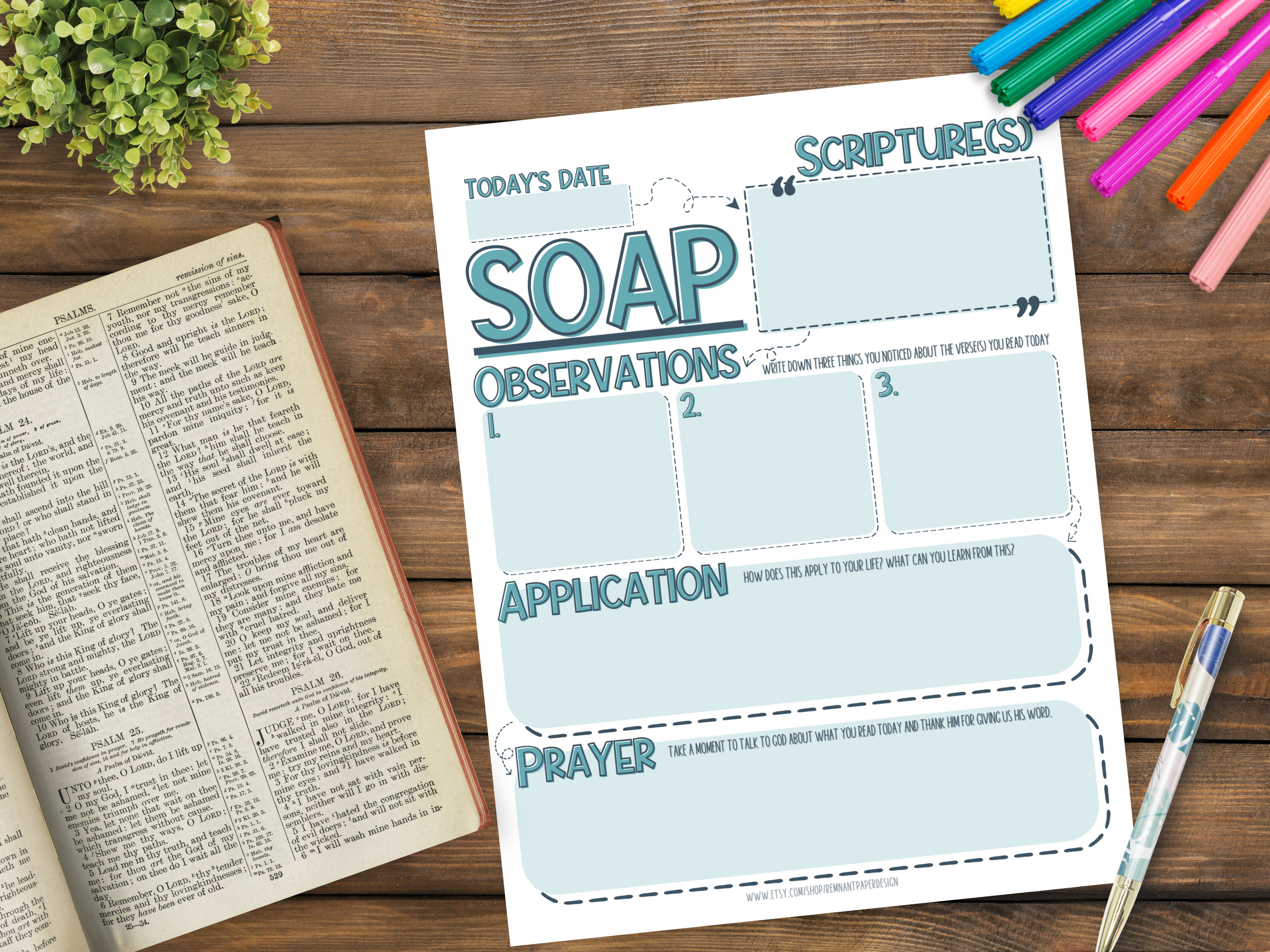 SOAP Bible Study Kids Worksheet | Church Printables for Children | Kids ...
