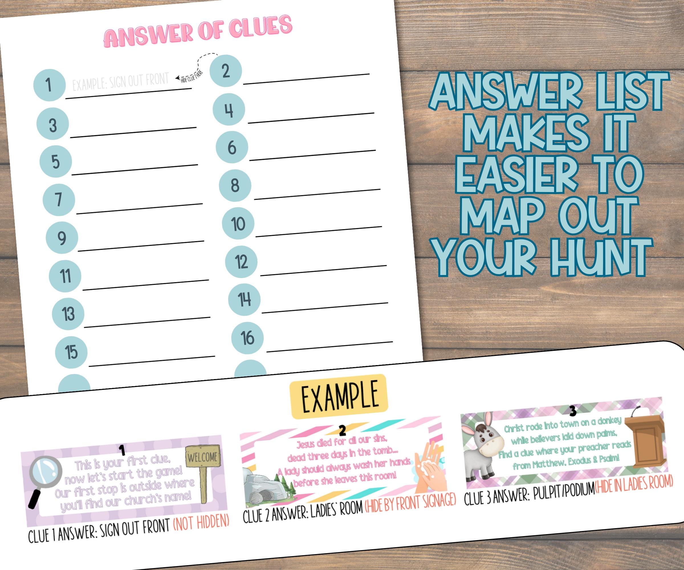 Easter Scavenger Hunt Church | Egg Hunt Clues | Resurrection Sunday ...