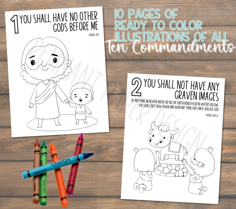 10 Commandments Preschool Coloring Pages Sunday School Activity Lesson ...