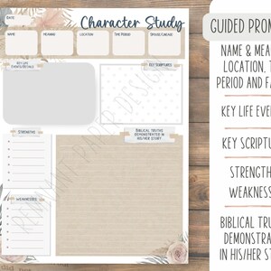 Bible Character Study Guide | Journal Worksheets for Women | Bible ...