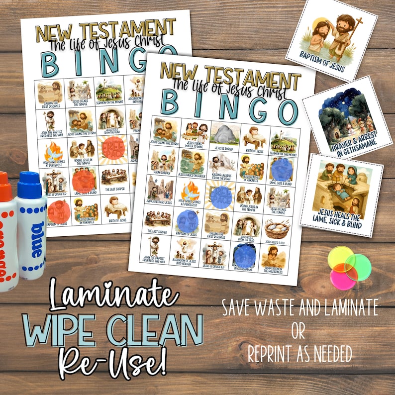 New Testament Bingo – the Life of Jesus Christ | Printable Bible Bingo ...