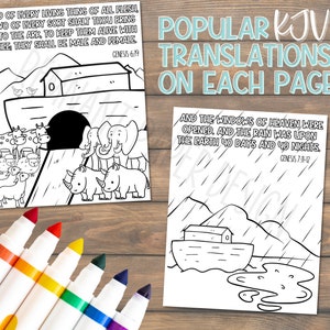 Noah's Ark Coloring Pages KJV | Genesis Bible Lesson | Scripture Study ...