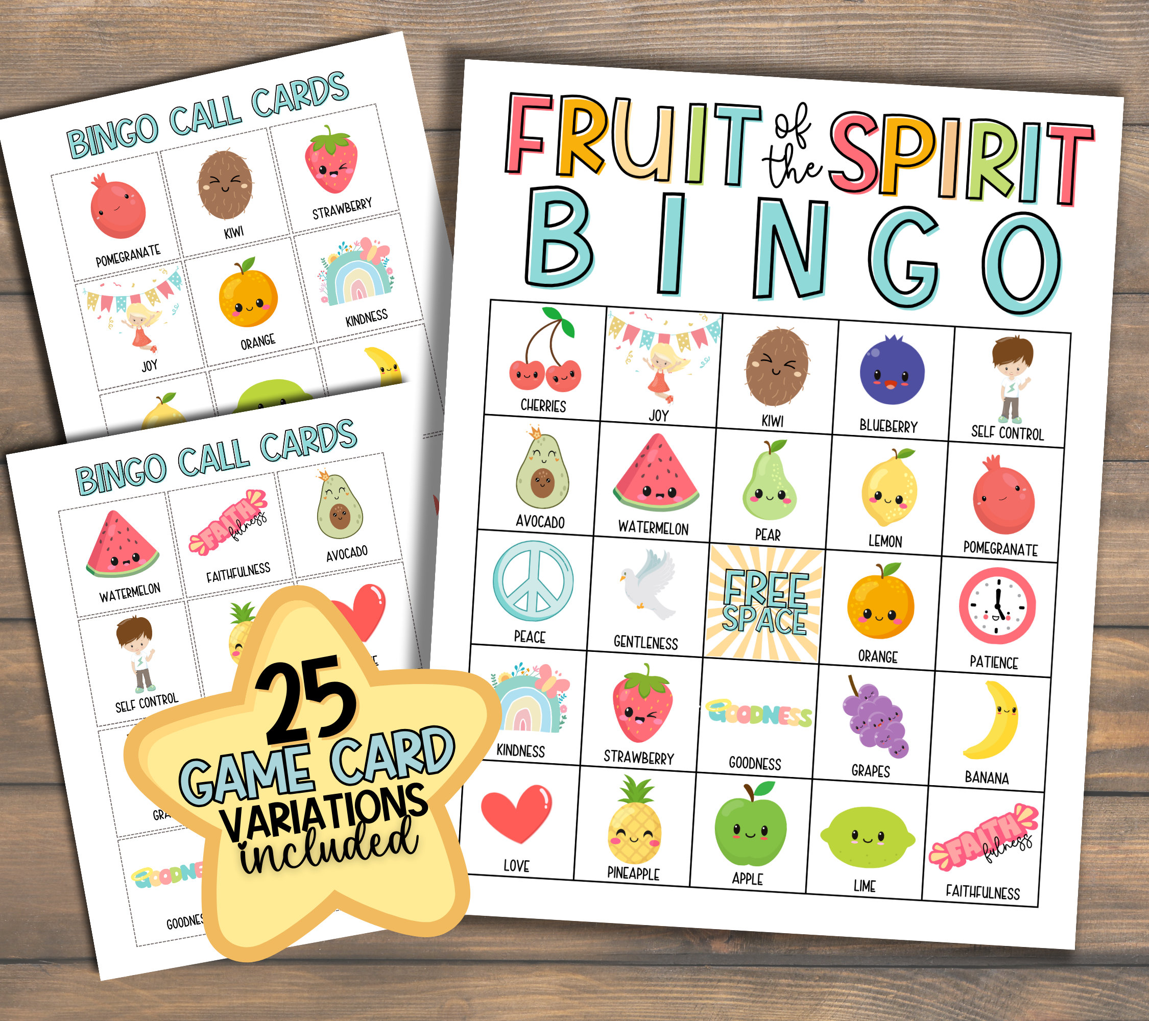 Fruit of the Spirit Bingo | Bible Bingo for Kids | Sunday School Lesson ...