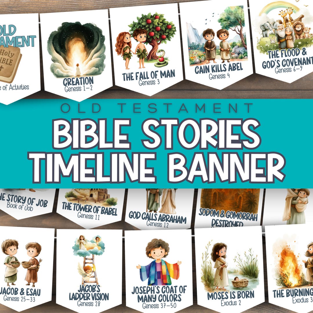 Bible Story Banner | Old Testament Timeline Printable | Children Church ...