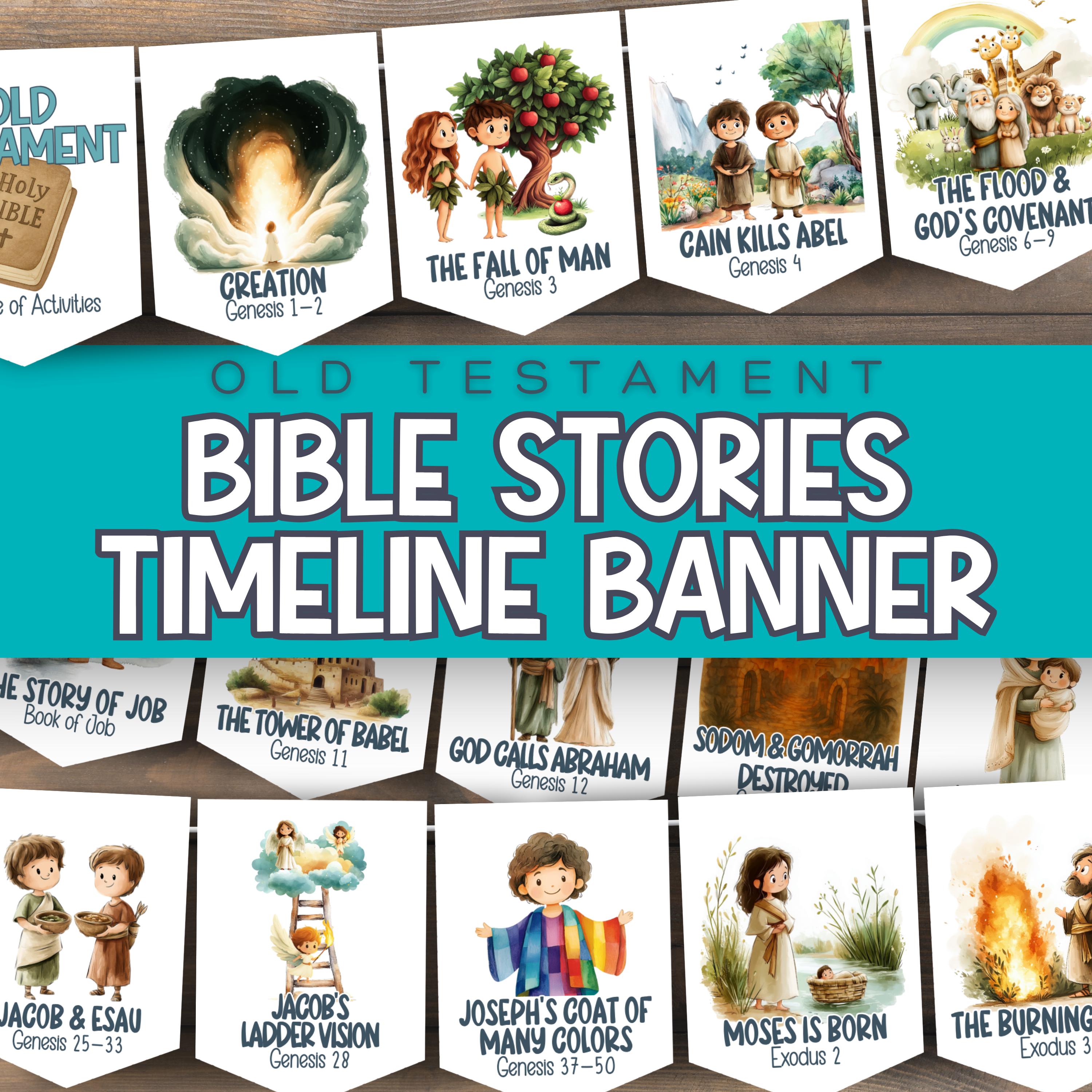 Bible Story Banner | Old Testament Timeline Printable | Children Church ...