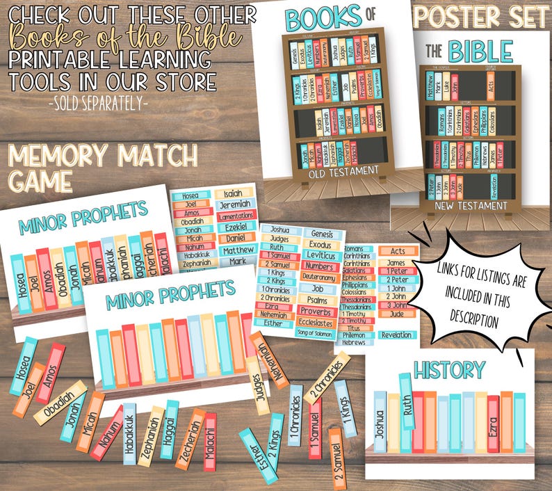 Books of the Bible Printable Coloring Memory Flipbook | Sunday School ...
