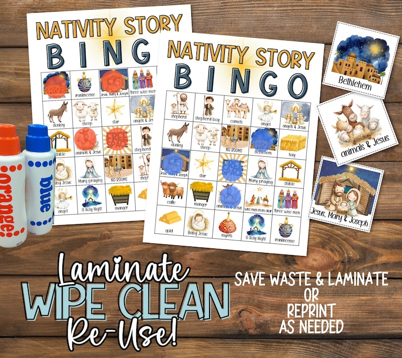 Christmas Bingo Cards With Nativity | Nativity Bingo Game | Bible ...