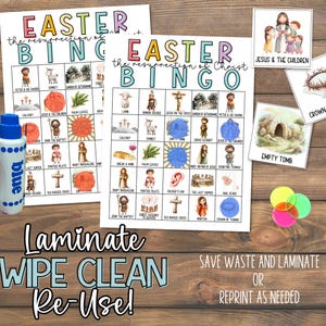 Easter Bible Bingo for Children | Resurrection Sunday School | Biblical ...
