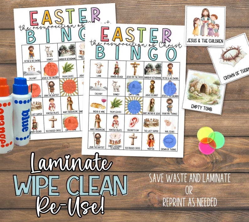 Easter Bible Bingo for Children | Resurrection Sunday School | Biblical ...