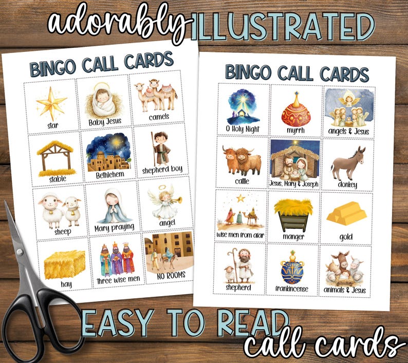 Christmas Bingo Cards With Nativity | Nativity Bingo Game | Bible ...