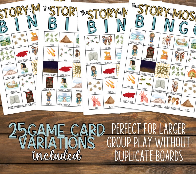 Bible Bingo for Preschool Youth | the Story of Moses | Sunday School ...