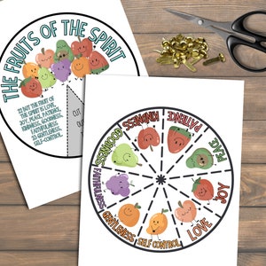 Fruit of the Spirit Coloring Wheel Spinner Kids Activity | Preschool ...