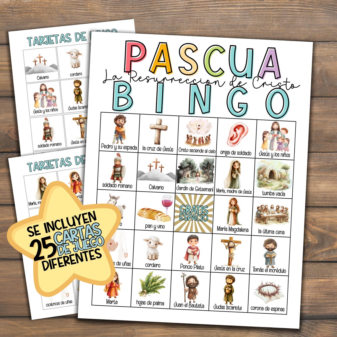 Bingo De Pascua | Spanish Easter Bible Bingo | Resurrection of Christ ...